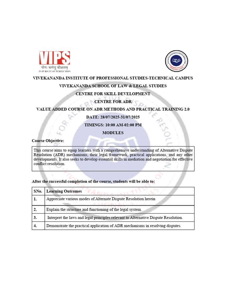 Vac - Adr Module 2.0 Final | PDF | Alternative Dispute Resolution ...