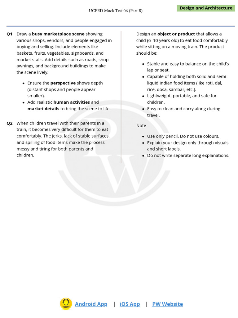 UCEED Mock 6 (Part B) - 1760587549649 PDF | PDF