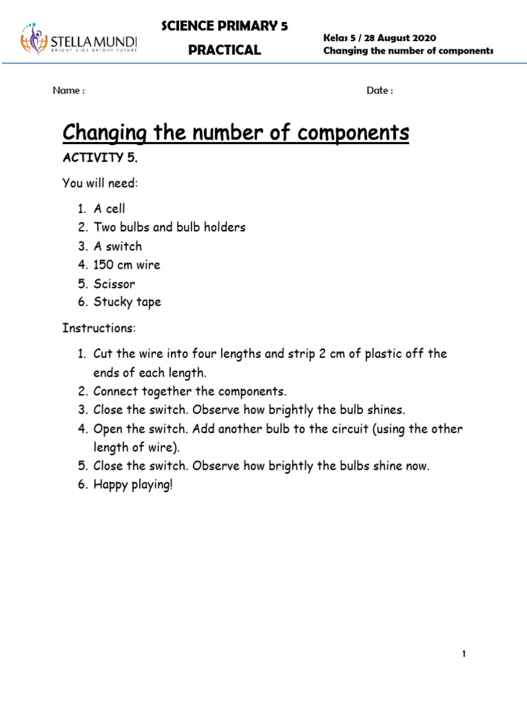 Science Experiment: Bulb Brightness Changes | PDF