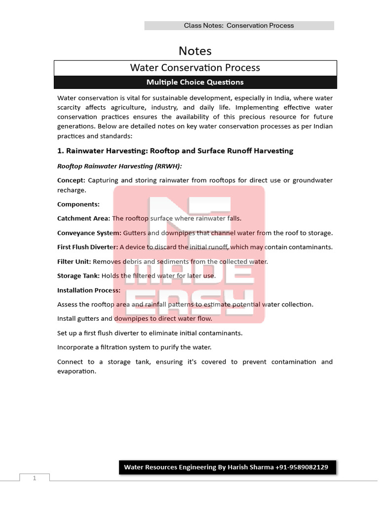 3533147water Conservation Notes Watermark-1 | PDF | Groundwater ...