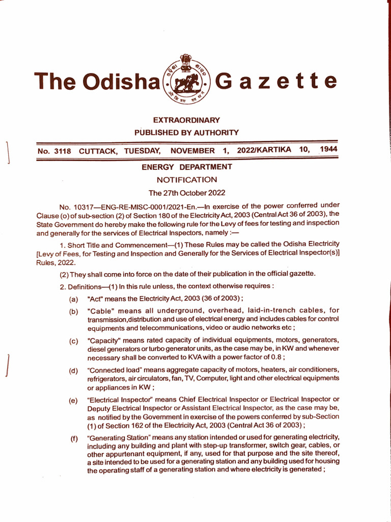 Revised Gazette Notification For Levy of Fees | PDF