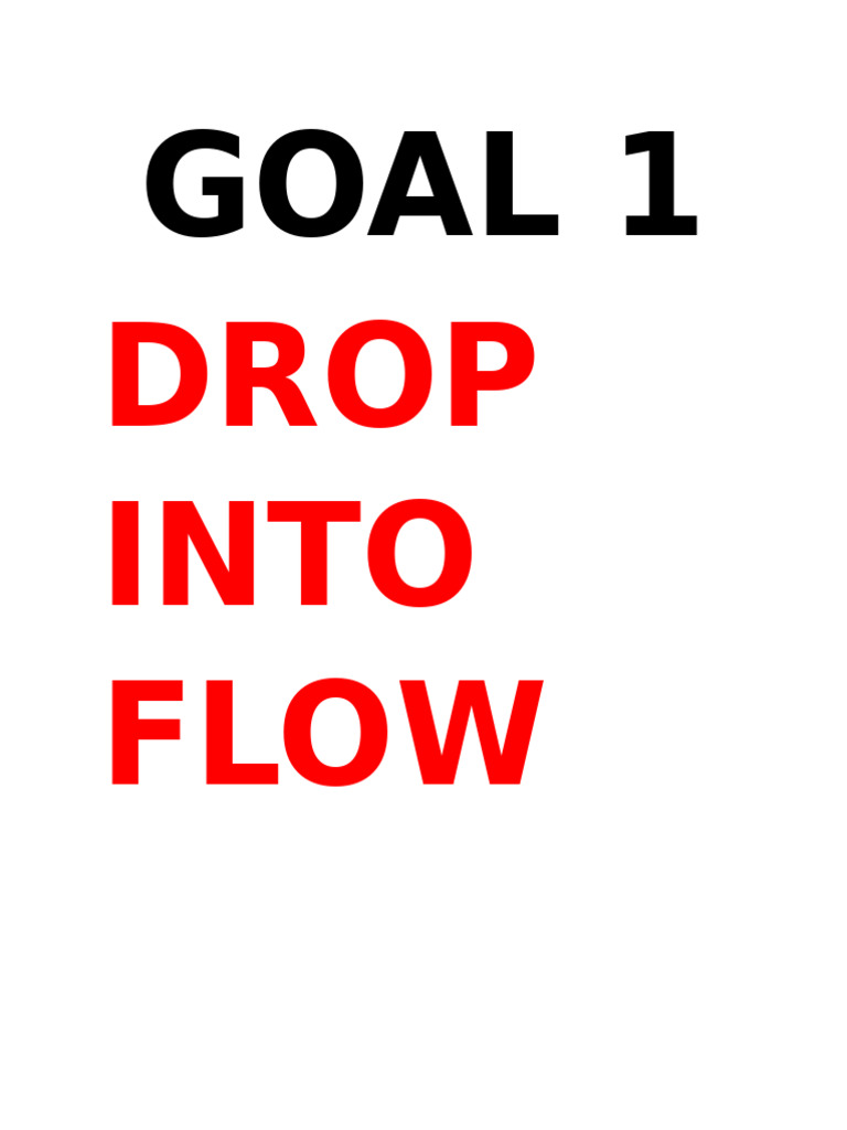 Goal Reminder - Drop Into Flow | PDF