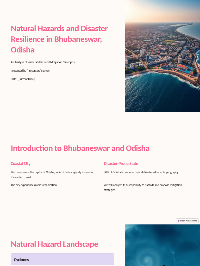 Natural Hazards and Disaster Resilience in Bhubaneswar Odisha | PDF ...