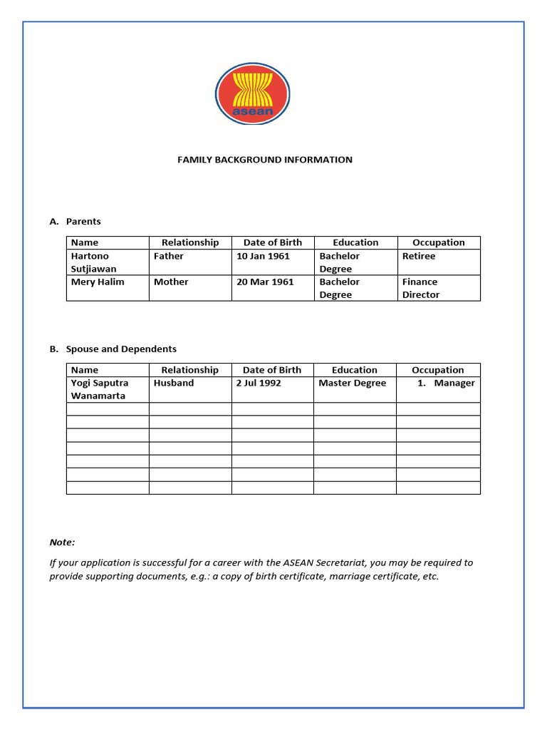 Family Background Information | PDF
