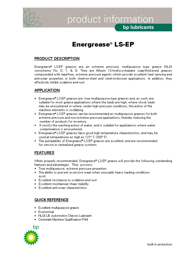 Energrease LS-EP | PDF | Lubricant | Rust