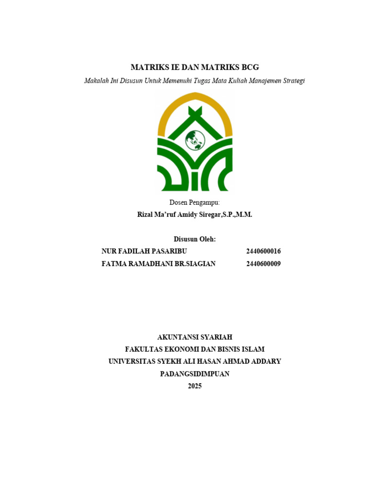 Makalah Manajemen Strategi Matriks IE Dan BCG | PDF