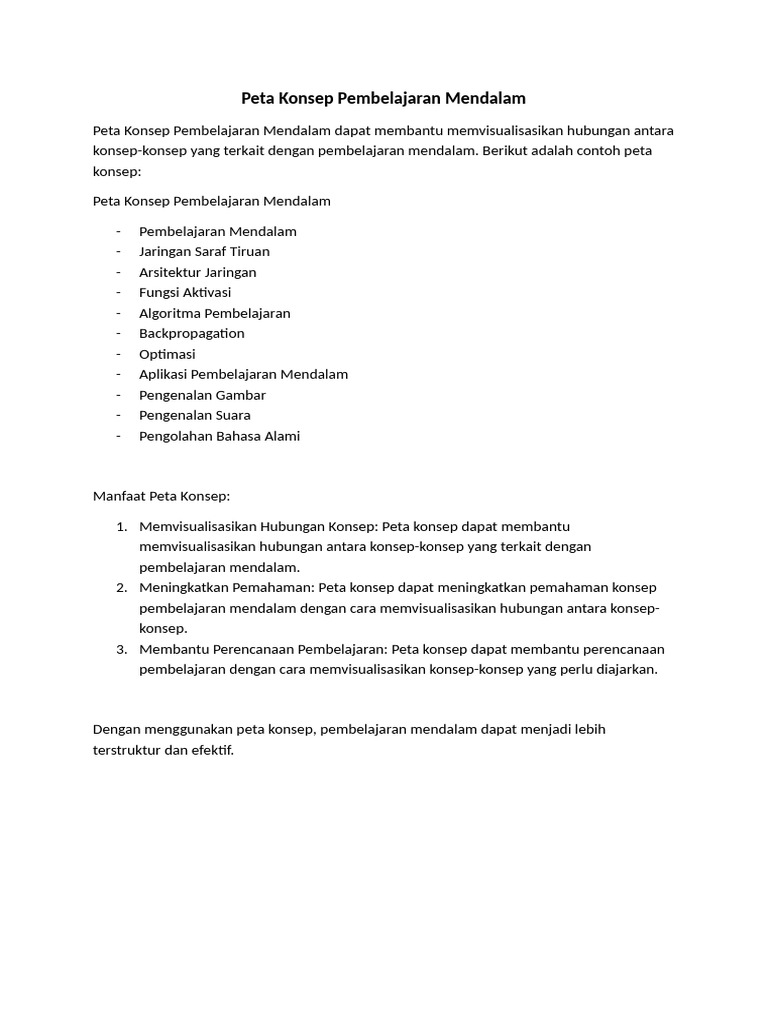 Peta Konsep Pembelajaran Mendalam | PDF