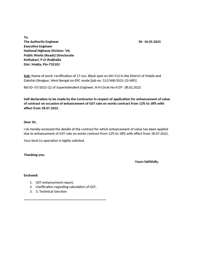 GST Impact on NH-512 Black Spot Work | PDF