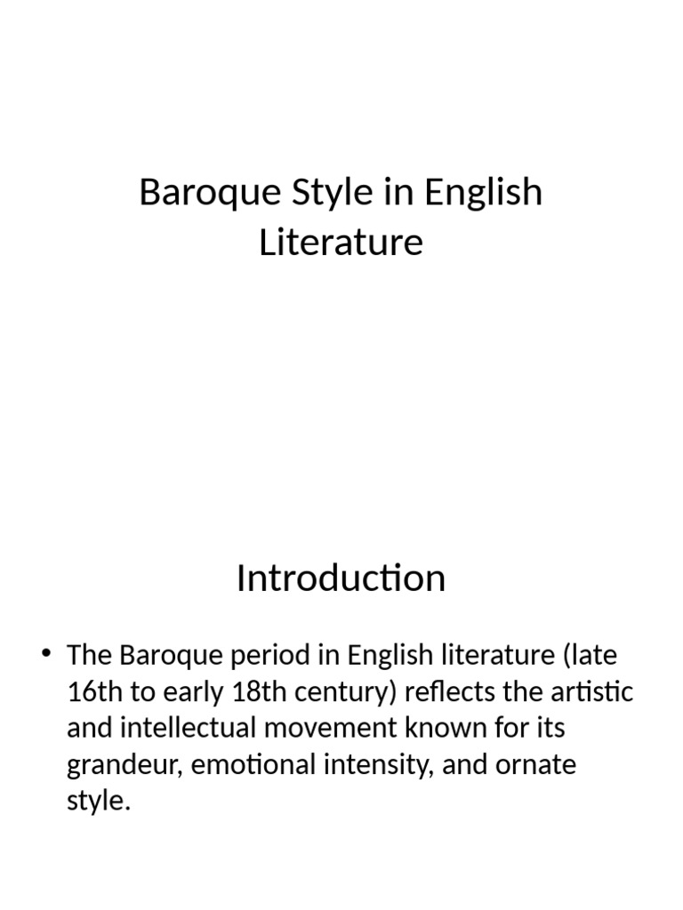 Baroque Literature Presentation | PDF | Baroque | Liberal Arts Education