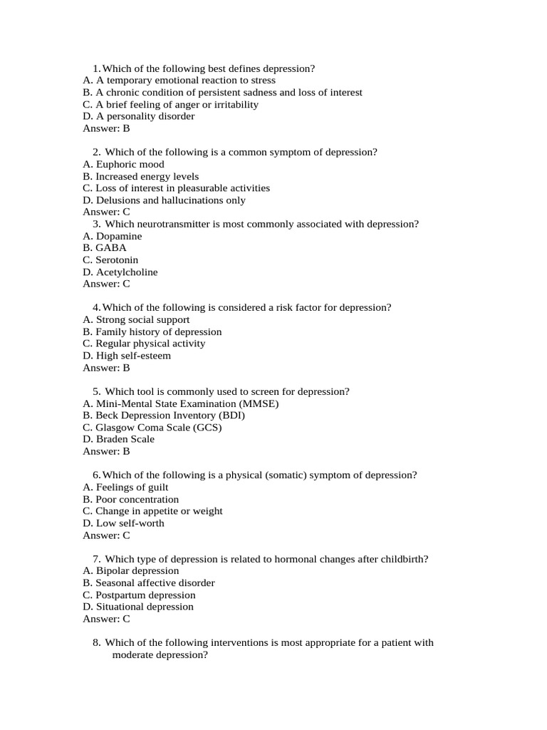 Understanding Depression and Treatment Options | PDF | Kidney | Mode ...