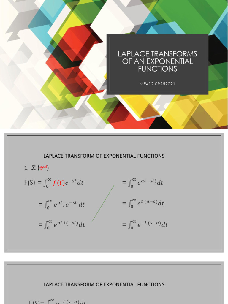 T4 Laplace Transforms of An Exponential Function ST | PDF | Laplace ...