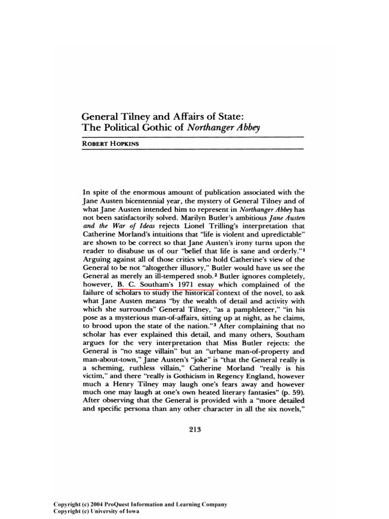 General Tilney and Affairs of | PDF