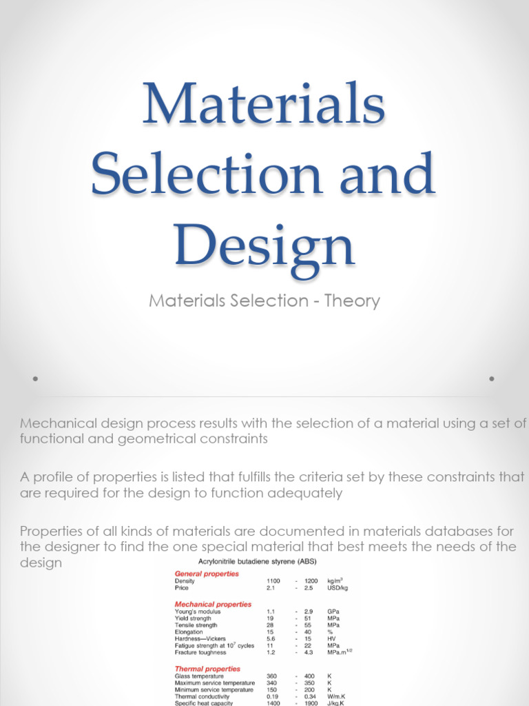 Materials Selection in Mechanical Design | PDF | Fracture | Strength Of ...