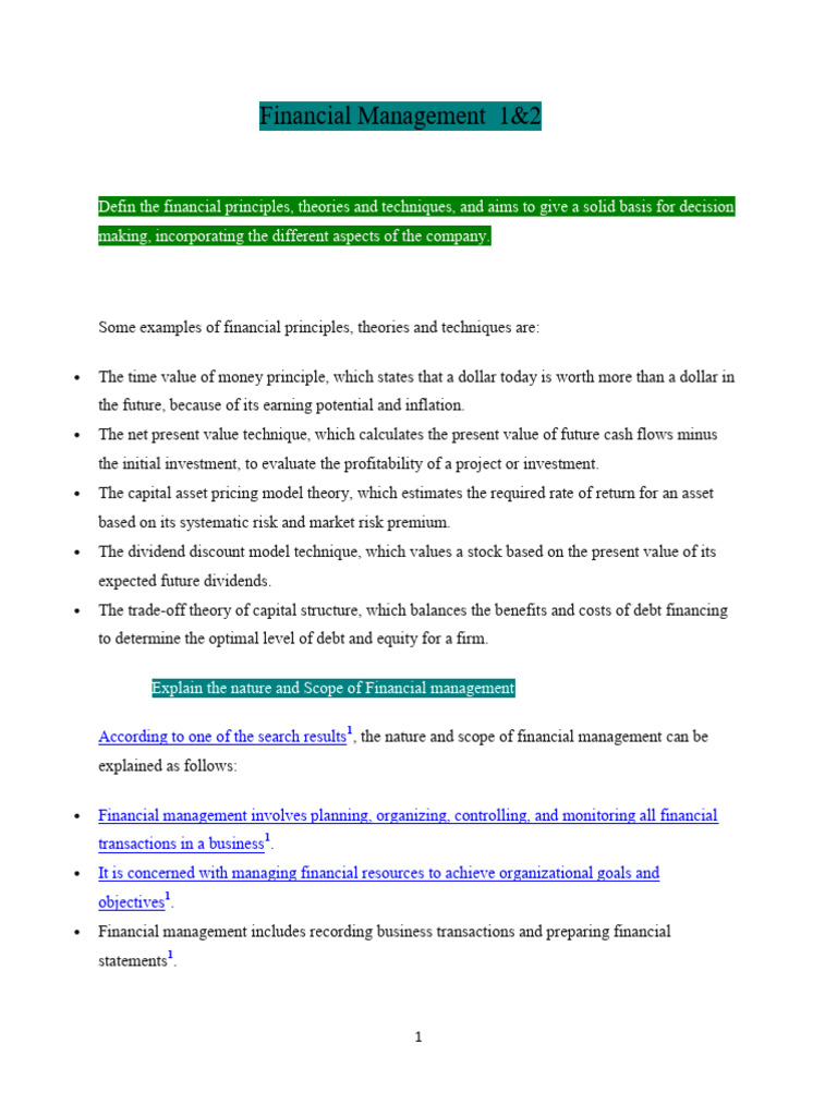 Financial Management 1 2 | PDF | Capital Structure | Cost Of Capital