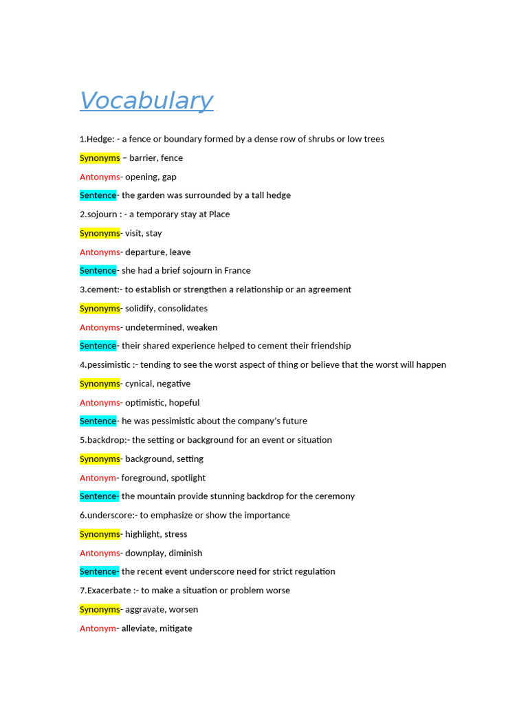 Vocabulary | PDF | Burden Of Proof (Law) | Herbicide