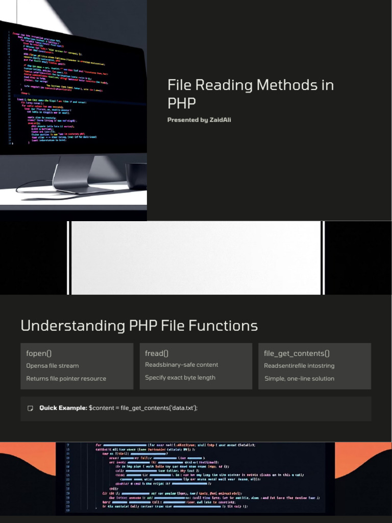 File Reading Methods in PHP PDF | PDF