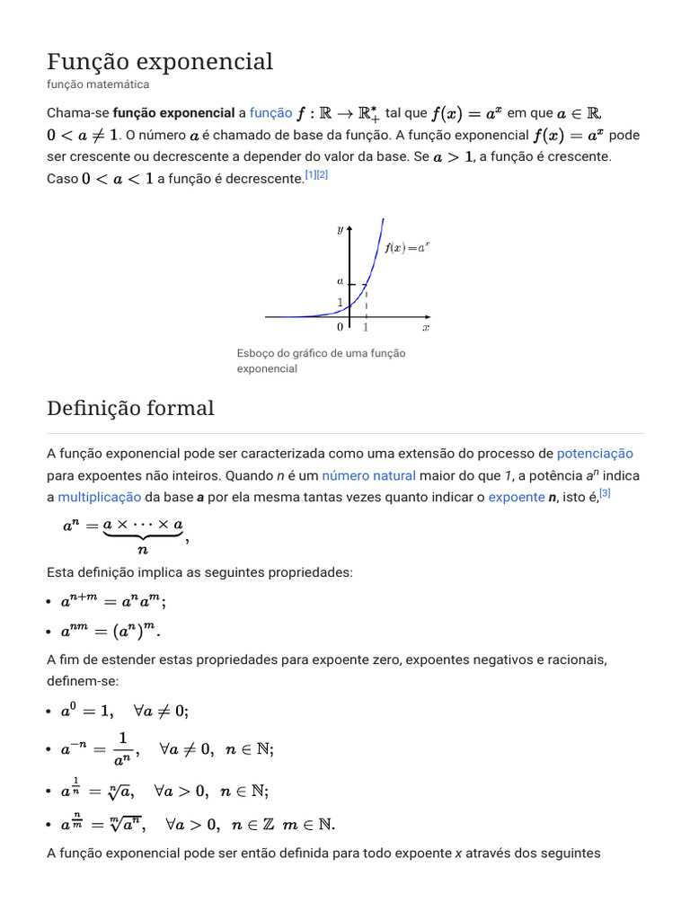 Propriedades da Função Exponencial | PDF | Função exponencial ...