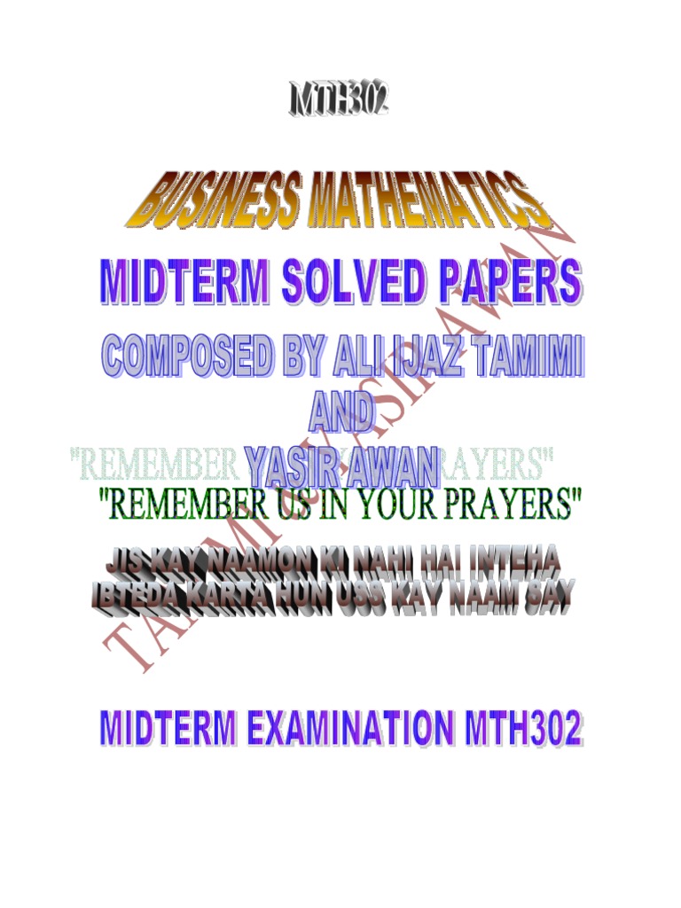 MTH302 | PDF | Discounting | Correlation And Dependence