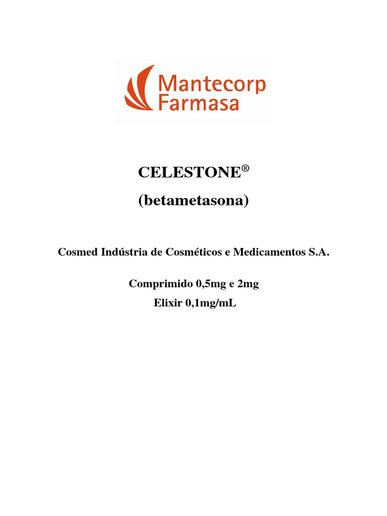 Betametasona (CELESTONE) Mantecorp Farmasa | PDF | Gravidez | Asma