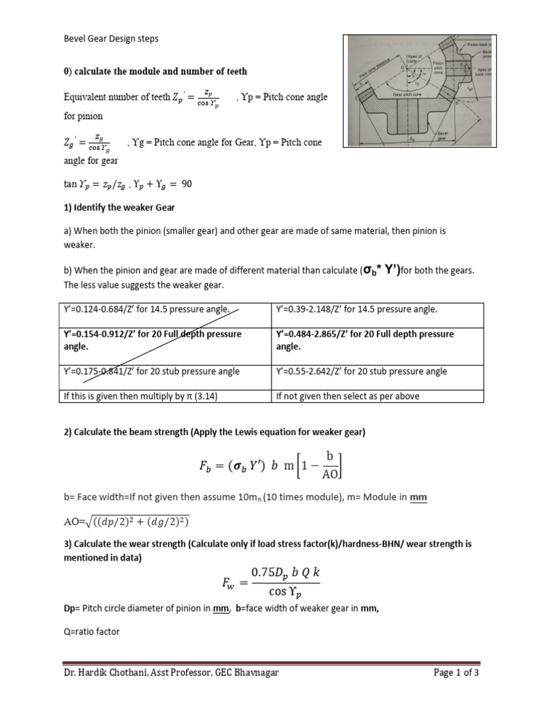 Bevel Gear Design Calculation Guide | PDF | Gear | Pressure