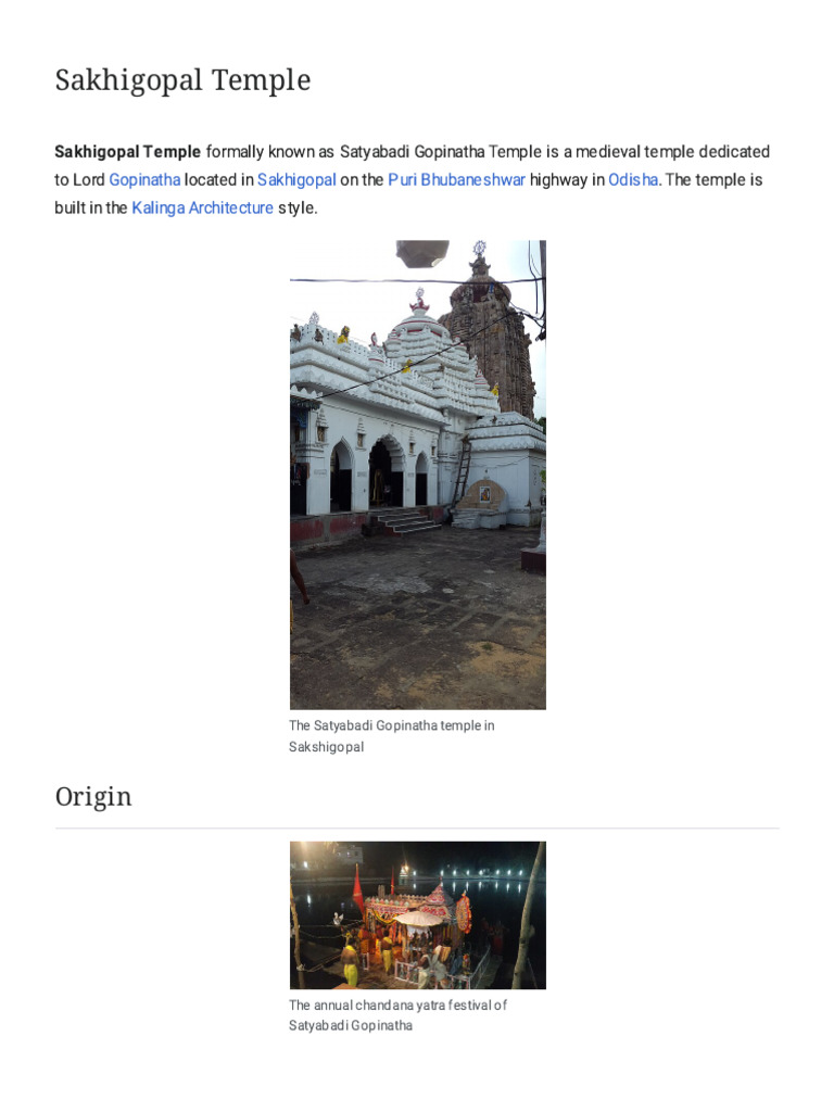 Sakhigopal Temple - Wikipedia | PDF | Indian Religions | Hindu Deities