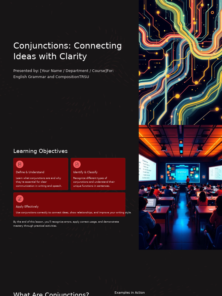 Conjunctions Connecting Ideas With Clarity | PDF | Linguistics ...