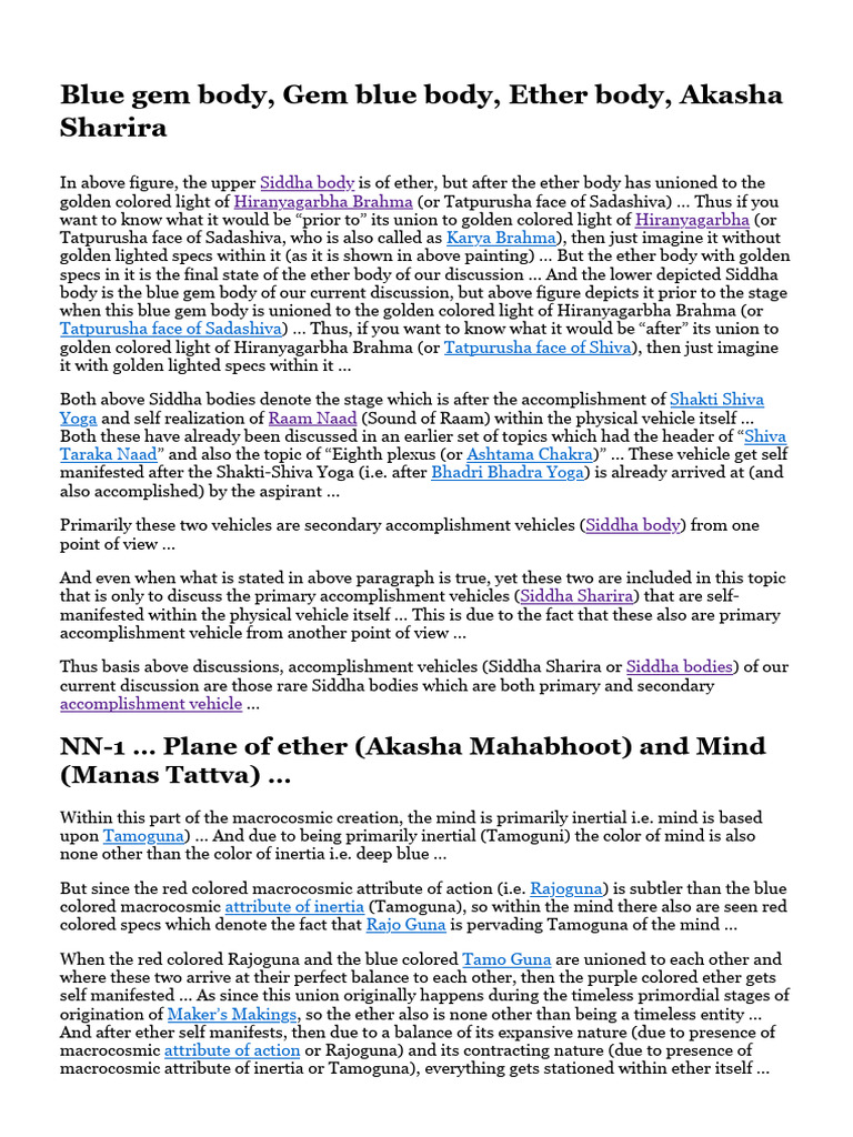 Blue Gem Body, Gem Blue Body, Ether Body, Akasha Sharira | PDF ...