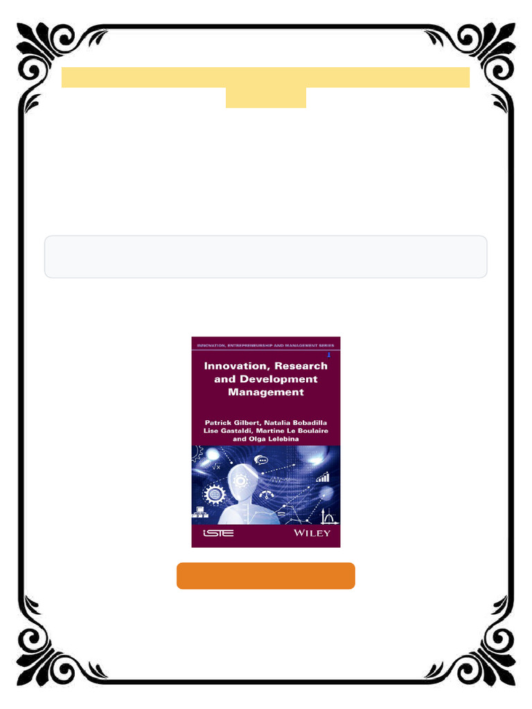 Innovation Research and Development Management Bobadilla full chapters ...