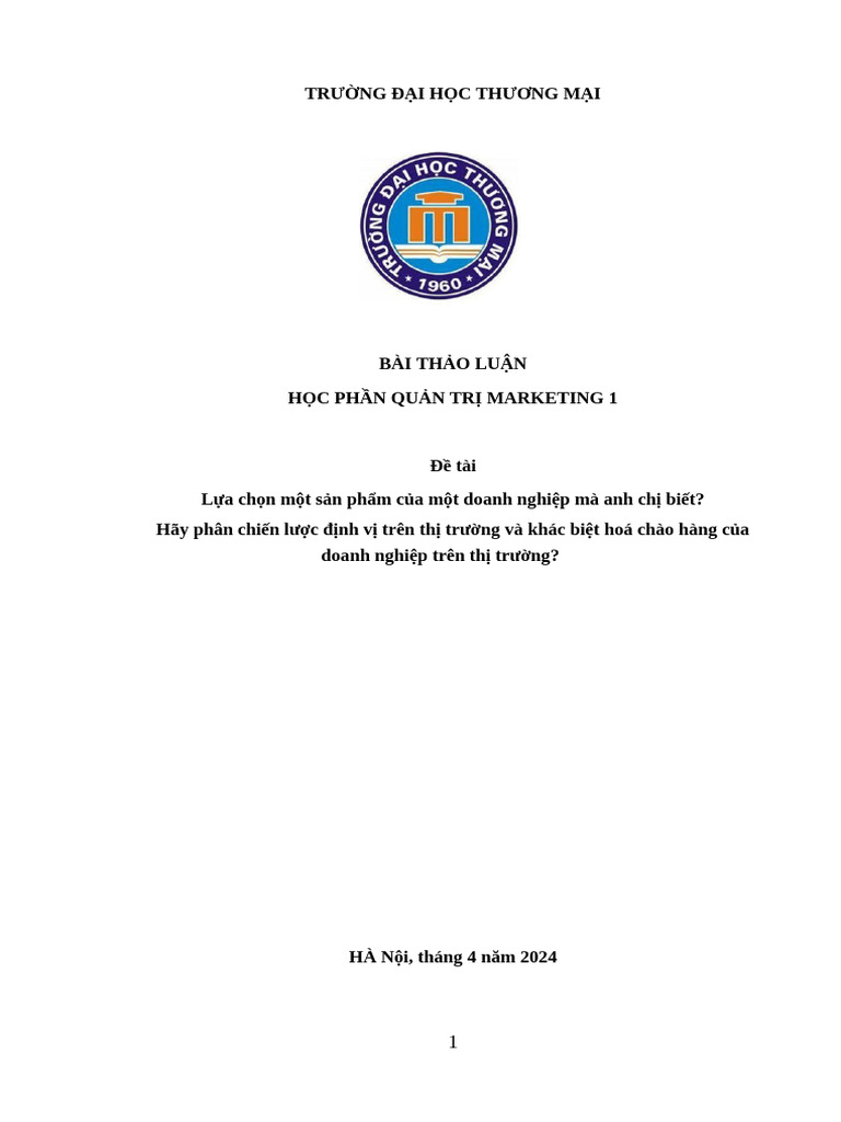Quản Trị Mar1 Aecook | PDF