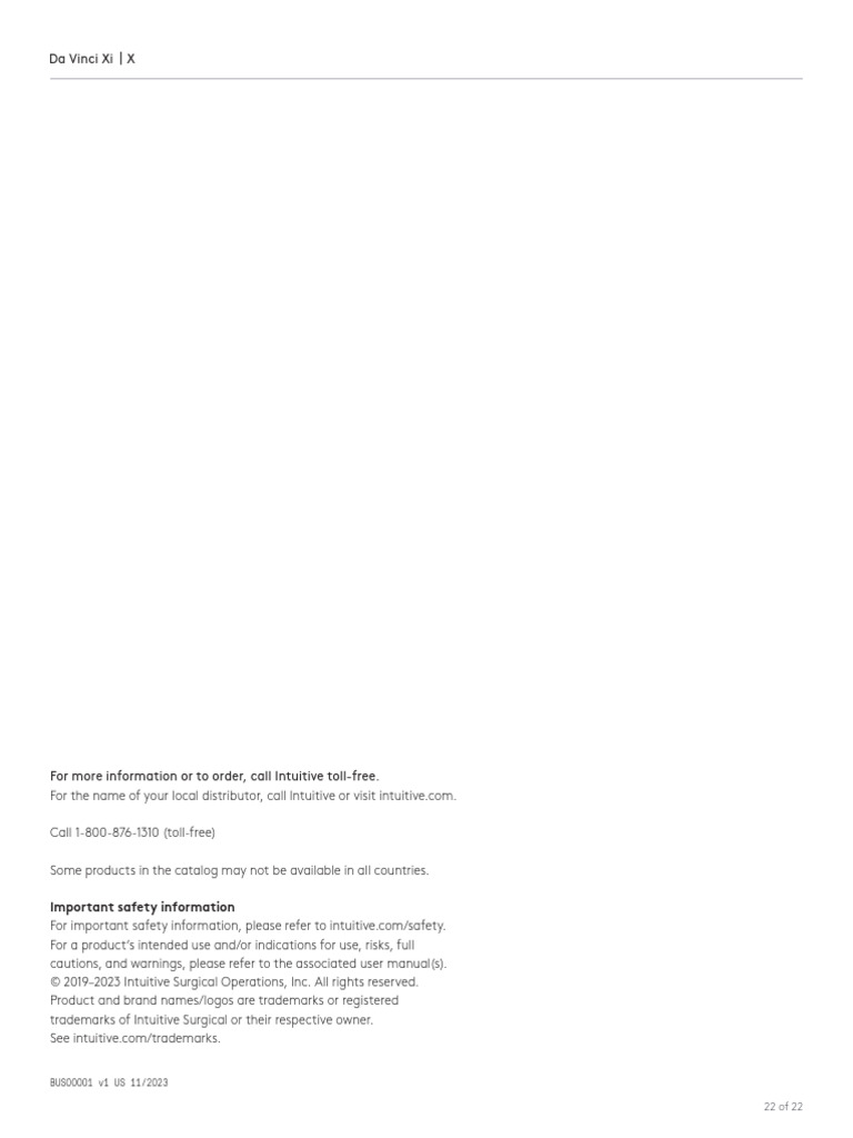 Da Vinci X Xi Instruments Accessories Catalog Pages 22 | PDF