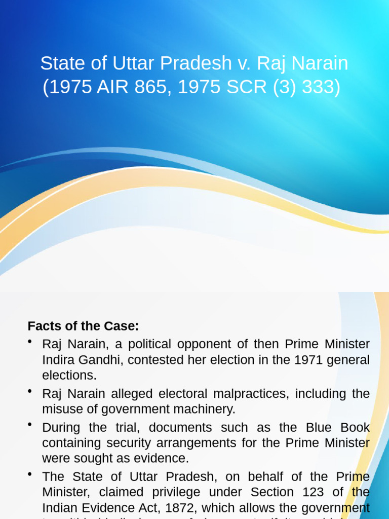 State of UP v. Raj Narain Etc | PDF | Crime & Violence | Criminal Justice