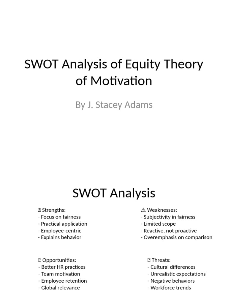 SWOT Equity Theory | PDF