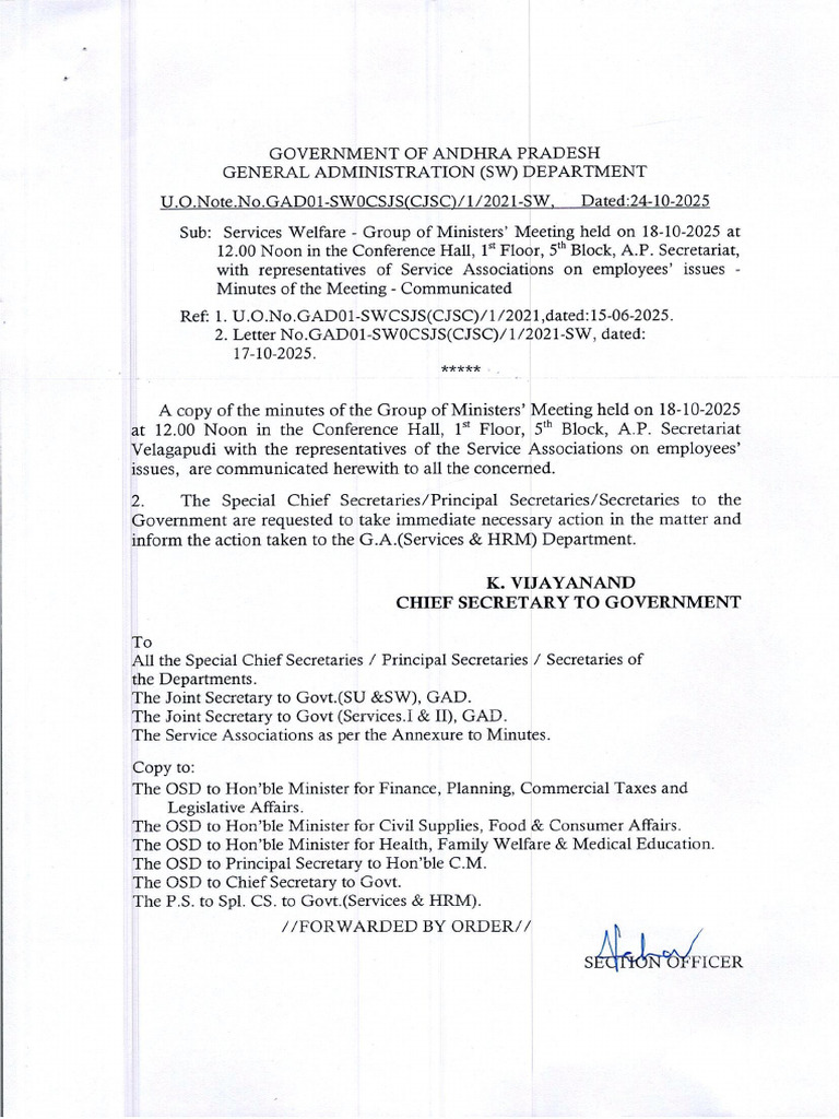 UO Note No 1 DT 24th Oct 2025 GoM Minutes | PDF