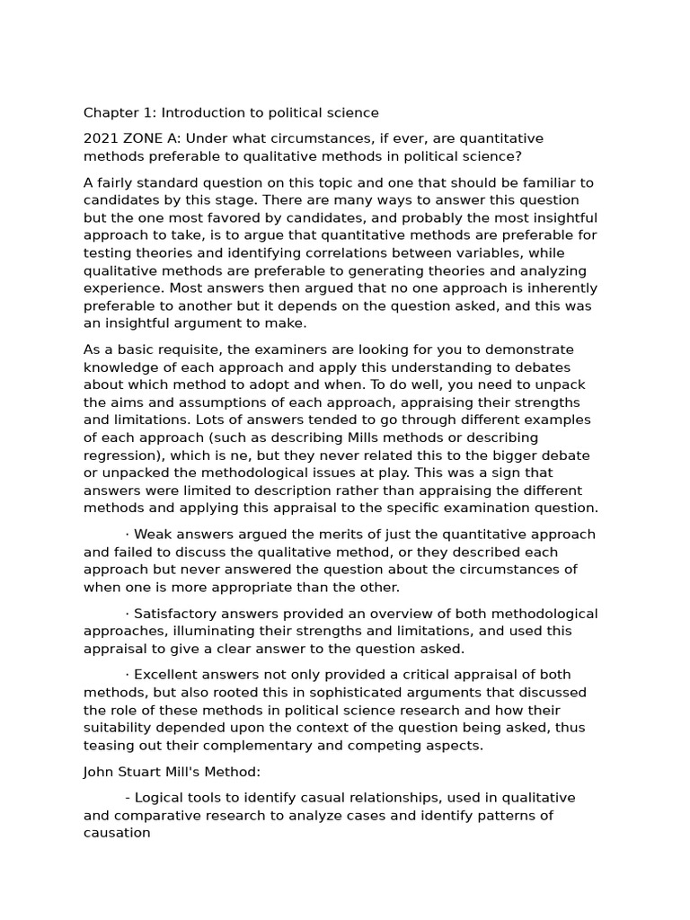 Methods in Political Science Analysis | PDF | Democratization ...