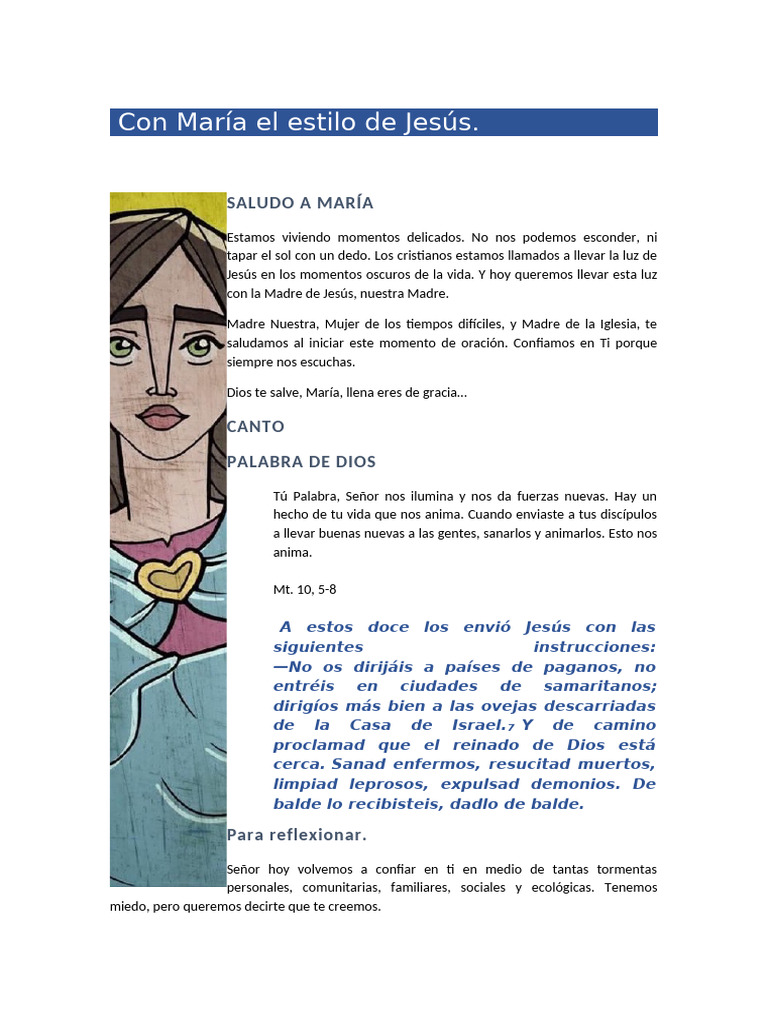 Con María El Estilo de Jesús | PDF | María, madre de Jesús | Jesús