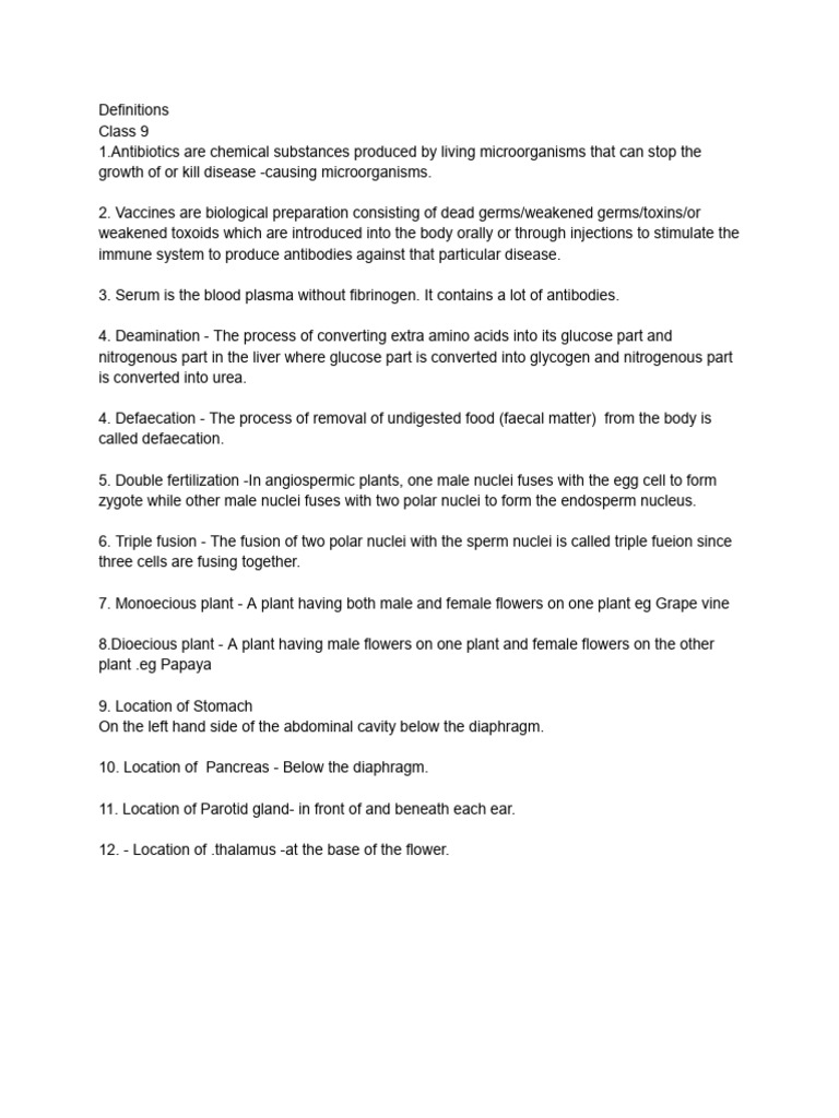 Biology Notes 9 | PDF