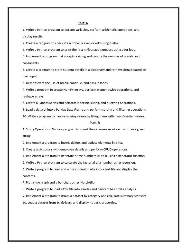 PYTHON LAB MANUAL BCA 1 To 6-1 | PDF | Computer Programming | Software Engineering