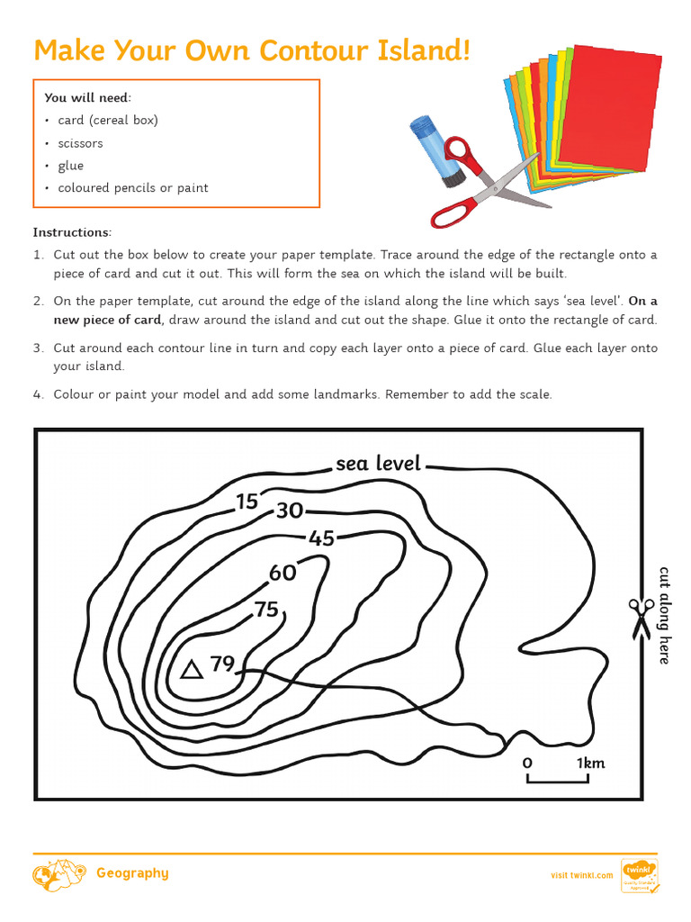Make Your Own Contour Island Activity Sheet 2 | PDF