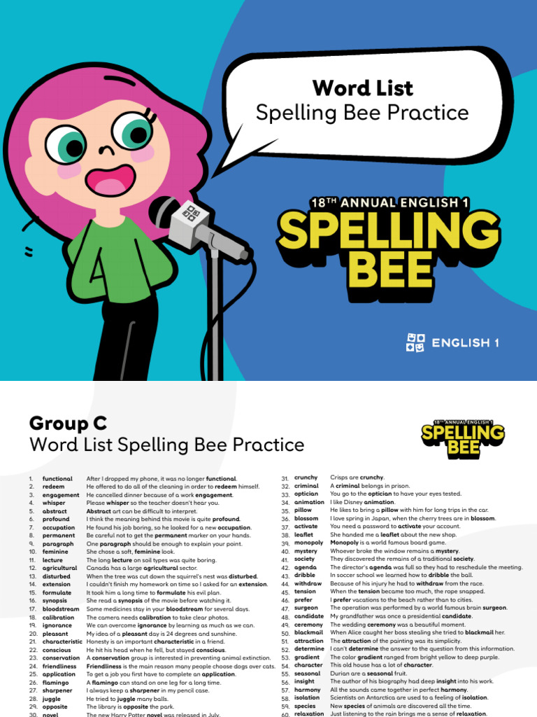 Spelling Bee Practice Word List | PDF