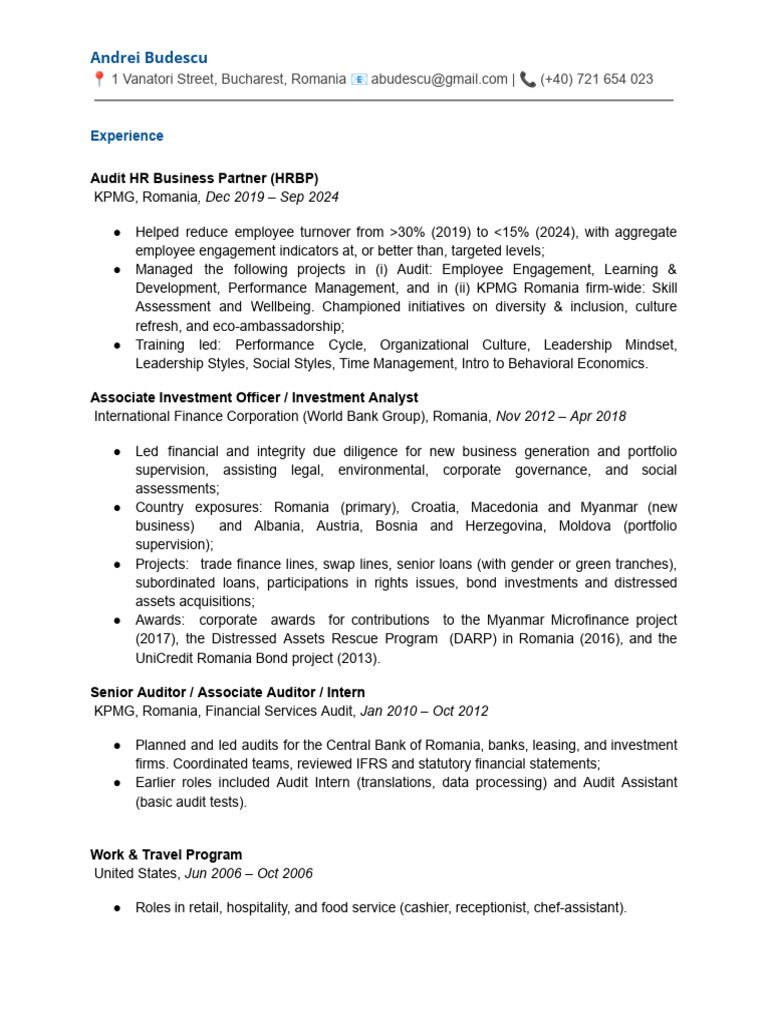 Andrei Budescu 2025 CV Full Nerdy CV | PDF