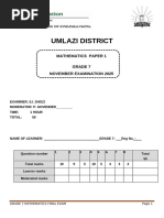 Grade 7 Term 1 Maths Test 2024 | PDF | Teaching Methods & Materials ...