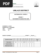 Examination Term 4 Grade 7 2025 Paper 1 Exemplar | PDF | Numbers ...