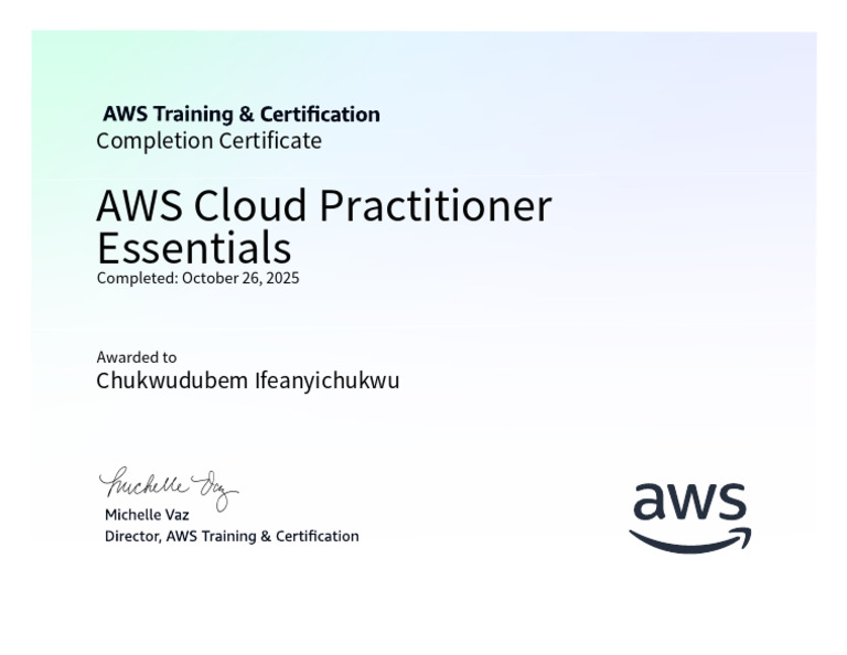 Aws Completion Cert | PDF