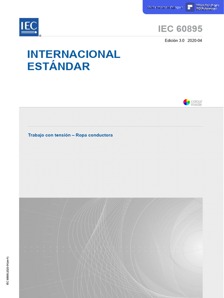IEC 60895: Ropa Conductora 2020 | PDF | Textiles | Comisión ...