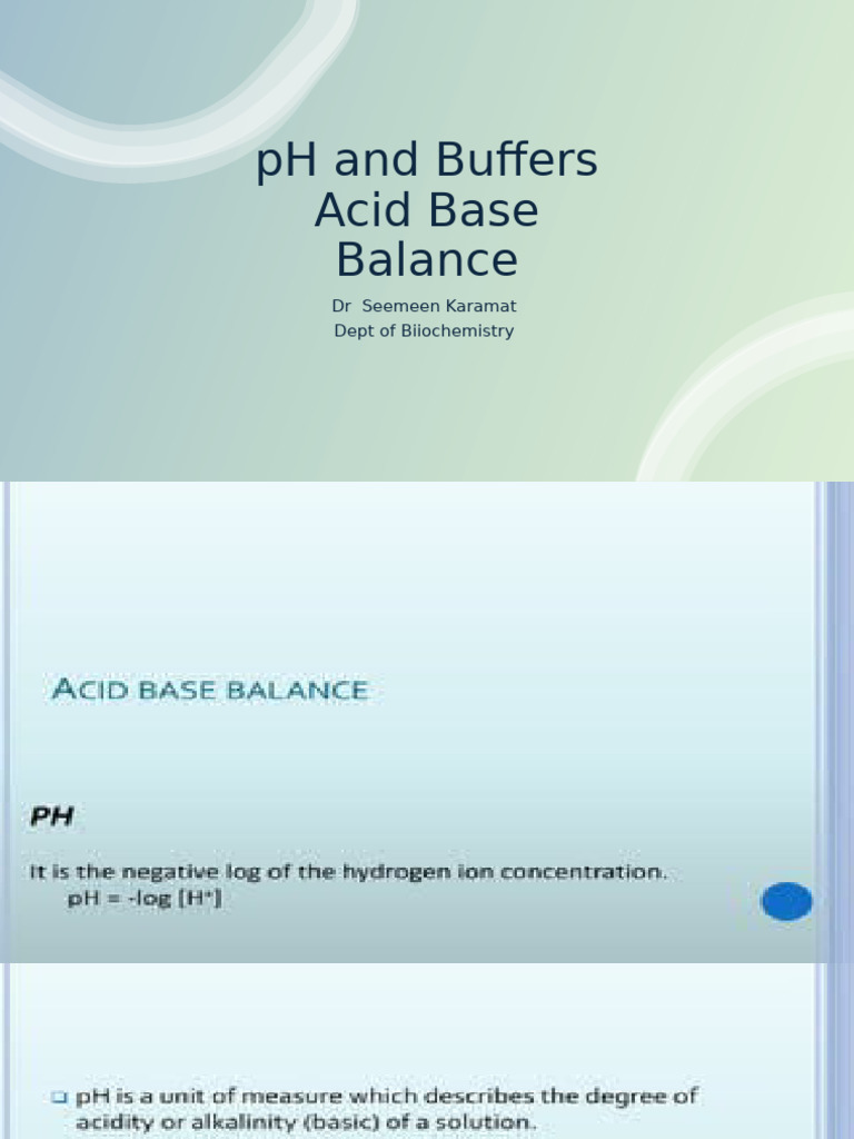 PH and Buffers | PDF