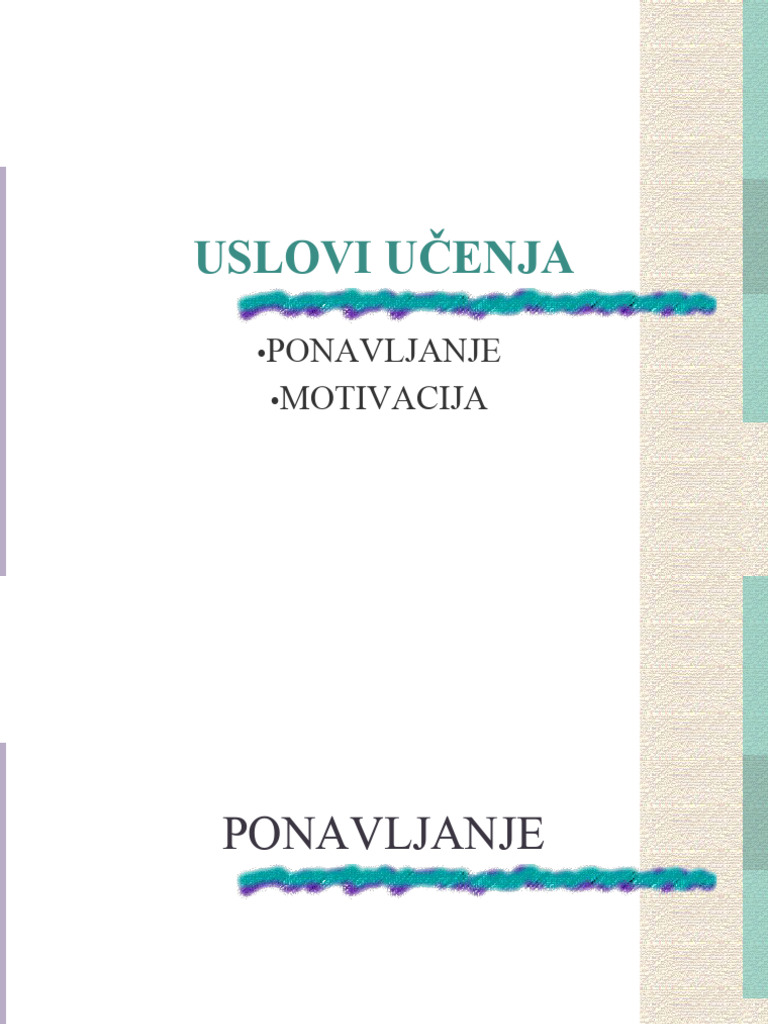 Uslovi Učenja | PDF