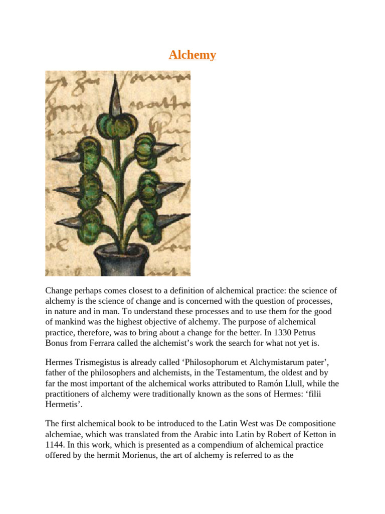 Alchemy UofA | PDF | Alchemy | Western Esotericism