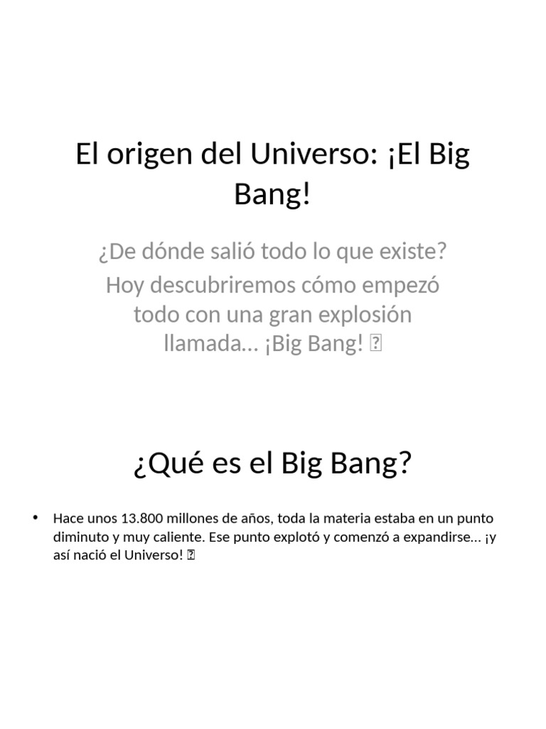 Teoria Del Big Bang 6primaria | PDF