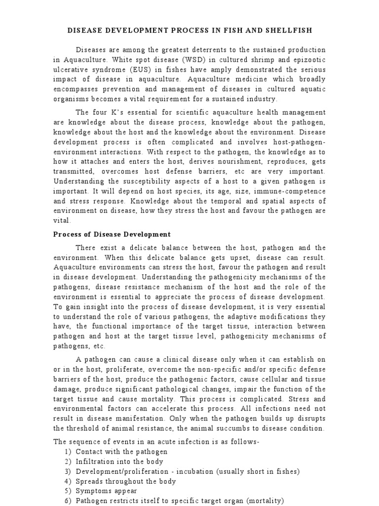 Fish & Shellfish Disease Process | PDF | Infection | Virus