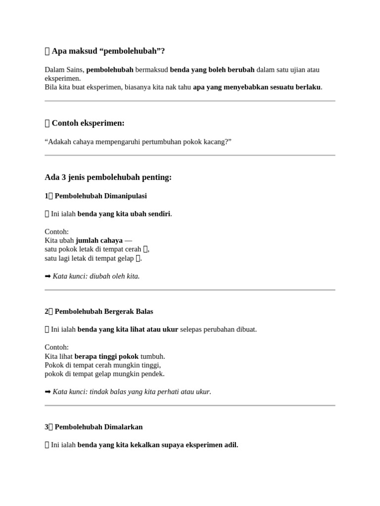 ? Apa Maksud Pembolehubah | PDF